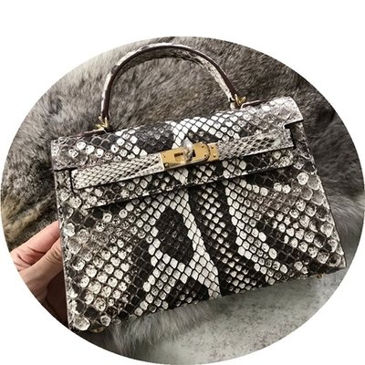 Himalayan Original White Luxury Natural Python Leather Women's Bag Shoulder Bag Diagonal Bag