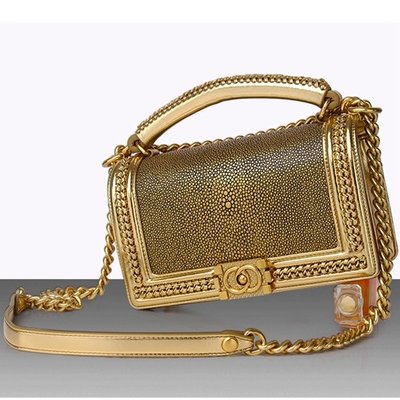 Light Luxury Women's Bag Pearl Fish Chain Bag Leather Devil Fish Gold 2022 New One-Shoulder Messenger Bag
