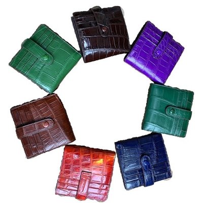 Real Crocodile Leather Wallet Short Leather Multi-Card Card Holder New Leather Wallet Buckle Wallet Unisex