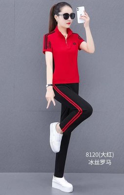 Monisa lady summer sports leisure colorful suit with half zipper / men s wear / casual suits / sports suits / modal