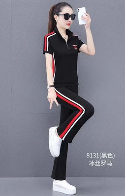 Monisa lady summer sports leisure  suit with half zipper with wide legged trousers / women s shorts / sportswear brand