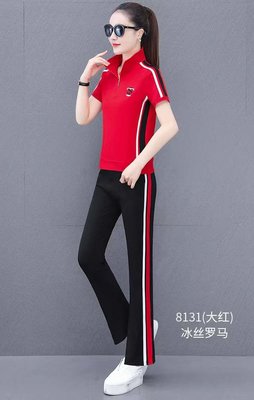 Monisa lady summer sports leisure  suit with half zipper with wide legged trousers / women s shorts / sportswear brand