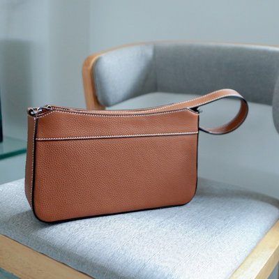 Original Design TOGO Leather Ladies One Shoulder Portable Crossbody Underarm Bag Baguette Casual Solid Color