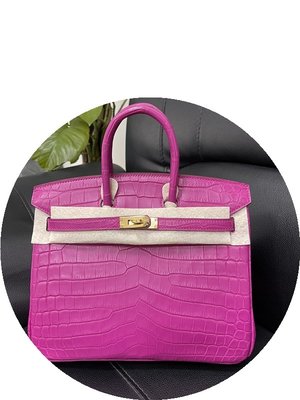 Nile Crocodile Platinum 25 Matte Pure Water Dyed Crocodile Leather Bag European And American Fashion Women's Handbag