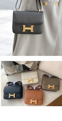Palm Grain Cowhide Kangkang Bag Women's Leather H Buckle Stewardess Bag Shoulder Small Square Bag Oblique Cross Tofu