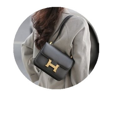 Palm Grain Cowhide Kangkang Bag Women's Leather H Buckle Stewardess Bag Shoulder Small Square Bag Oblique Cross Tofu