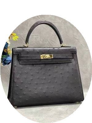 New Women's Bag South Africa Ostrich Leather Leather Hand-Held 25 Kelly Bag Ostrich Leather Ladies Shoulder