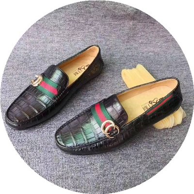 Korean Version Of The Slip-On Shoes a Pedal Beanie Shoes Crocodile Pattern Sailing Shoes Genuine Leather Shoes Casual