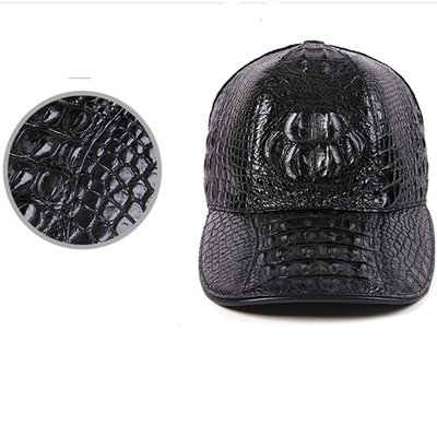 Leather Hats Men's Trendy Peaked Caps Autumn And Winter Crocodile Leather Outdoor Shade Fashion Baseball Caps