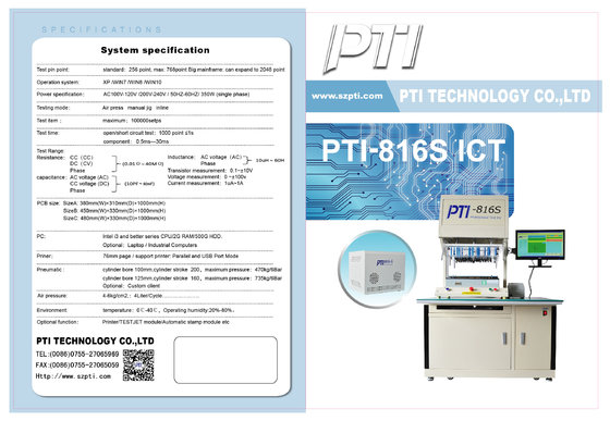 Las TIC en probador de circuito, medida PTI-818S de SMT de los puntos múltiples del equipo de prueba del tablero del PWB