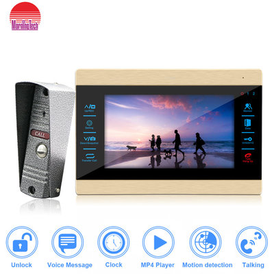 Most popular video door phone wire metal door bell video door intercom with multi functions
