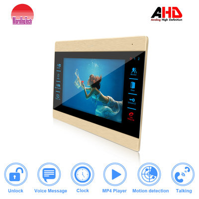 Morningtech Gold color 7inch touch button AHD video door phone intercom system for home