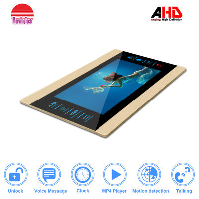Morningtech Gold color 7inch touch button AHD video door phone intercom system for home