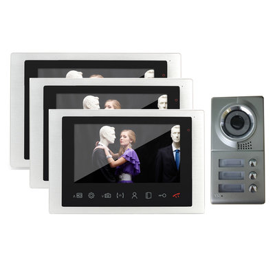 10.1" IR Night Vision Video Door Phone Home Security Intercom Doorbell video intercom system for 3-apartments