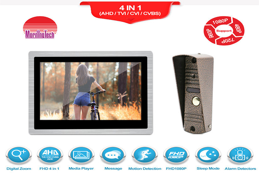 10.1 inch wired color video door phone 1 monitor and 1 camera with doorbell