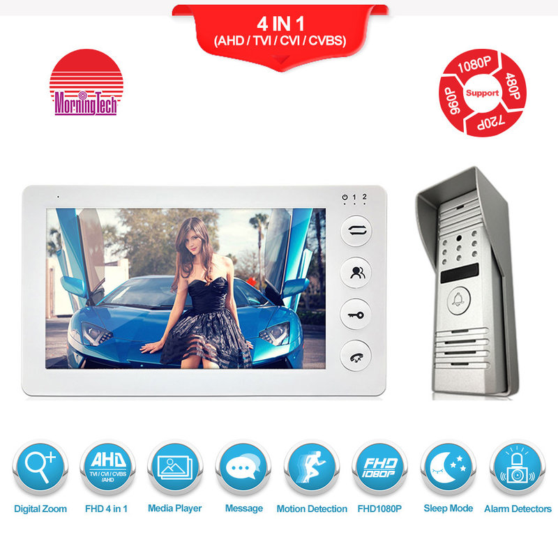 Morningtech 7 Inch manual Button Video Door Phone ,intercom door opening system HD doorbell