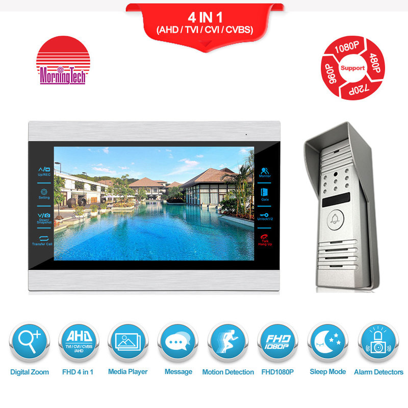 sensor's button AHD1080P 220V video intercom with metal housing villa office security intercom System