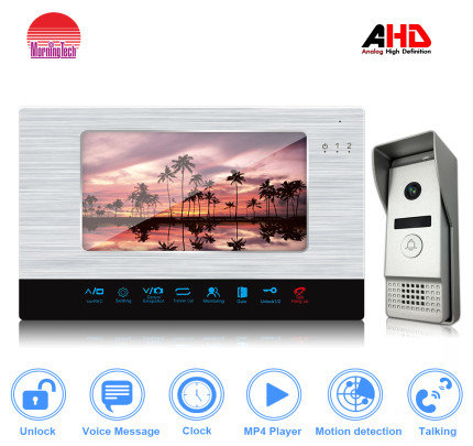 Promotion 4 Wired video door phone Support Max.32G SD Card for video recording Intercom