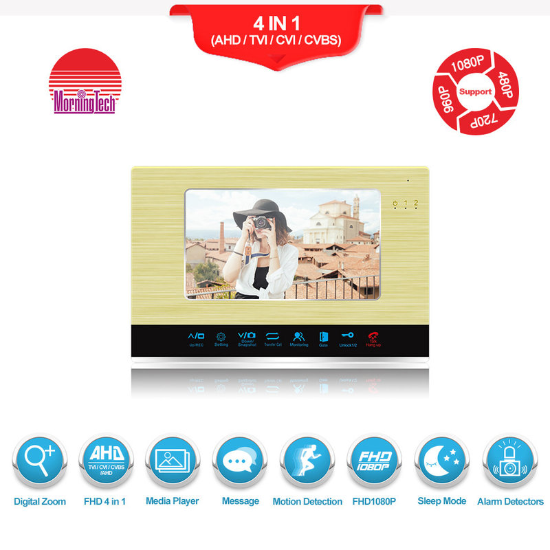 Morningtech FHD1080P Touch Screen Video Door Phone with record Max support32G Can watch movies by indoor monitor