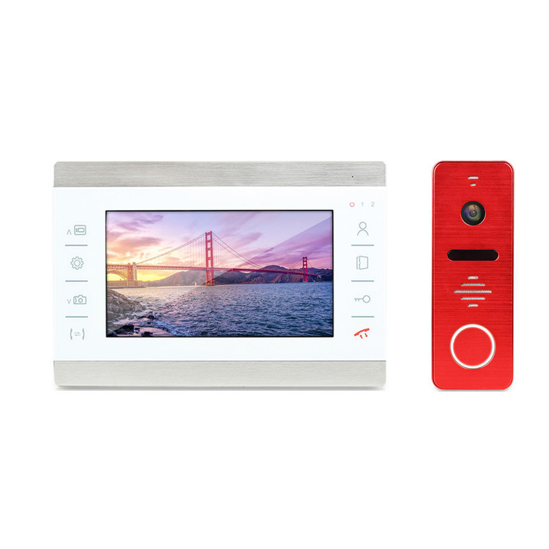 Novel design 7 Inch video door bell 1080P HD wire door video phone with memory