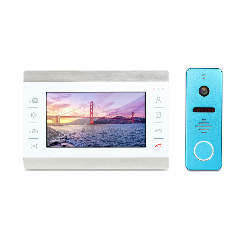 Interphone video 7 inch color video door phone villa intercom system