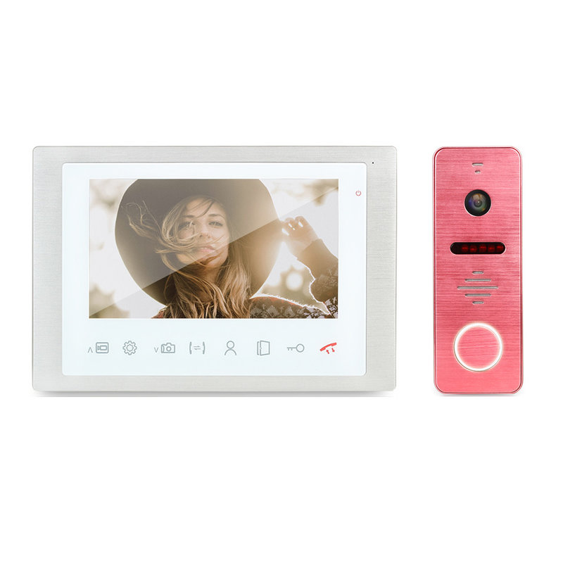 Unique pink color outdoor camera with rain cover video door phone HD video doorbell full duplex intercom system
