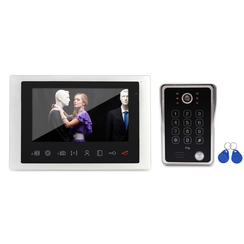 Smart door phone door intercom and keypad camera 10" inch monitor video gate intercom system password, ID card unlock