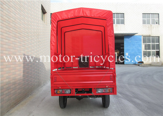 Rear Tent Rainroof Passenger Motor Tricycle , Three Wheel Cargo Motorcycle Trikes Truck