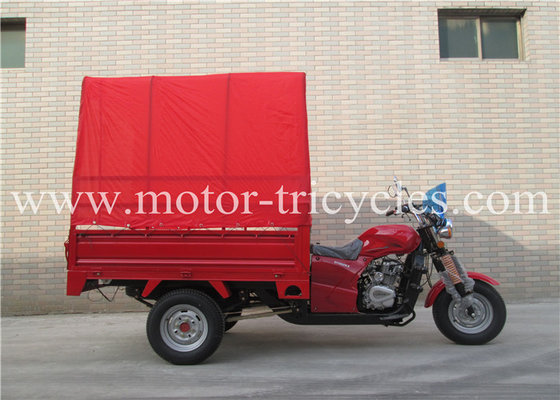 Rear Tent Rainroof Passenger Motor Tricycle , Three Wheel Cargo Motorcycle Trikes Truck