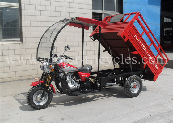 Professional Front Roof Cargo Motor Tricycle , Gasoline Tricycle Optional Color