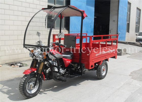 Professional Front Roof Cargo Motor Tricycle , Gasoline Tricycle Optional Color