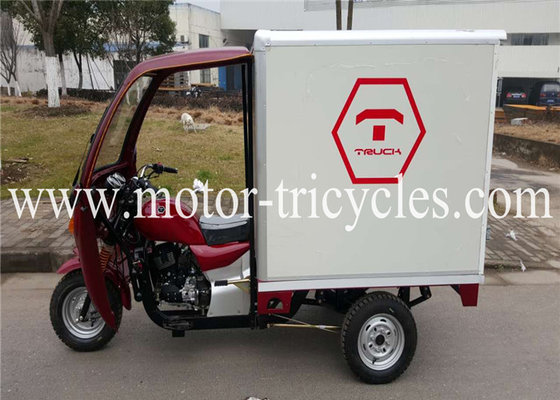 Closed Box Cargo Heavy Duty Tricycle Three Wheel Motorbikes With 12V 9A Battery
