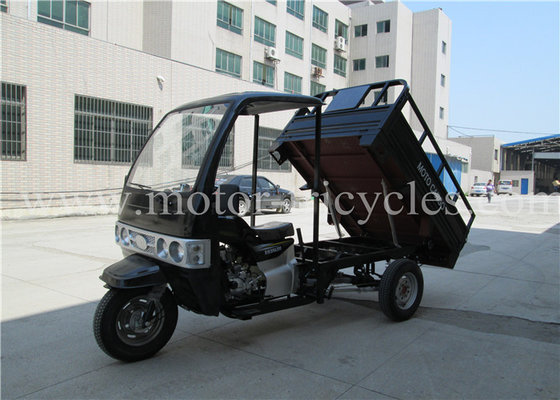 Electrical Kick Three Wheel Gasoline Tricycle Cabin Trike With 12V 9A Battery