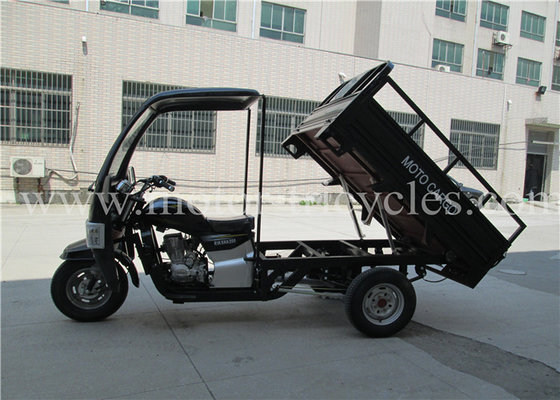 Electrical Kick Three Wheel Gasoline Tricycle Cabin Trike With 12V 9A Battery