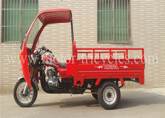 Gas / Petrol Cabin Cargo Motor Tricycle Motorized Trike 80km/h Max Speed