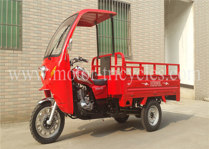 Gas / Petrol Cabin Cargo Motor Tricycle Motorized Trike 80km/h Max Speed