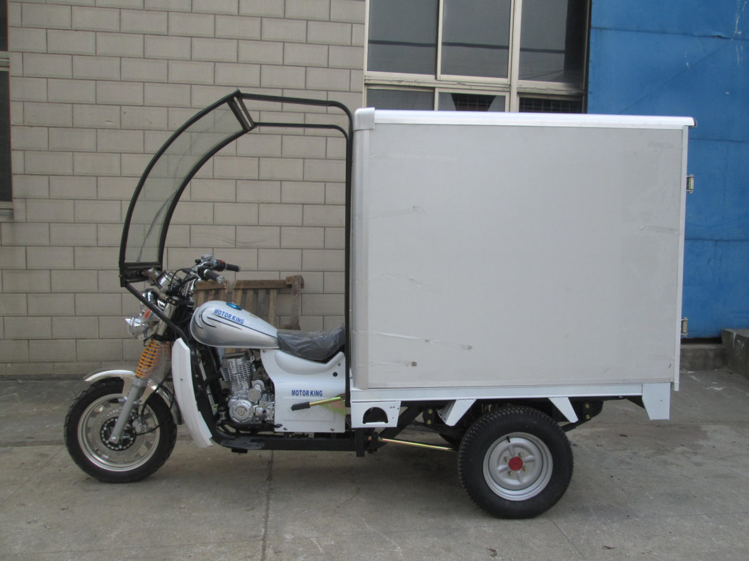 Custom Box Cargo Enclosed 3 Wheel Motorcycle , Covered Motorcycle Three Wheel
