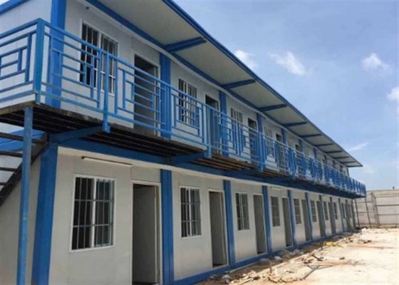 EPS / Glass Wool Sandwich Panel Prefab House Fire Proof Grade 12 Wind Resistance
