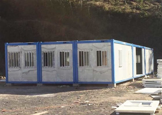 20ft Ready Made Sandwich Panel Prefab House For Camp Construction Steel Frame