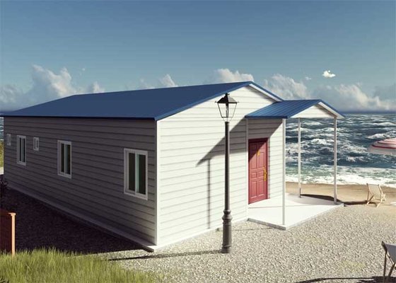 Maldives Sandwich Panel Prefab House , Low Cost Prefabricated Houses 3 Bedrooms With Toilet