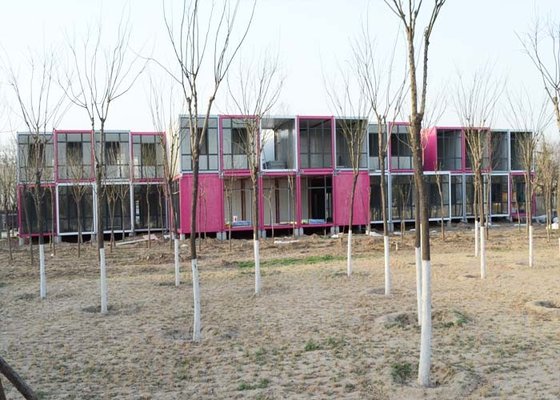 Durable Double Storey Prefab House Modular Container Hotel Rooms 25 Years Life Span