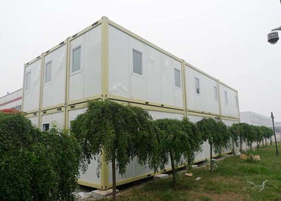40 Ft Shipping Container Steel Structure Villa Office Double Storey In White
