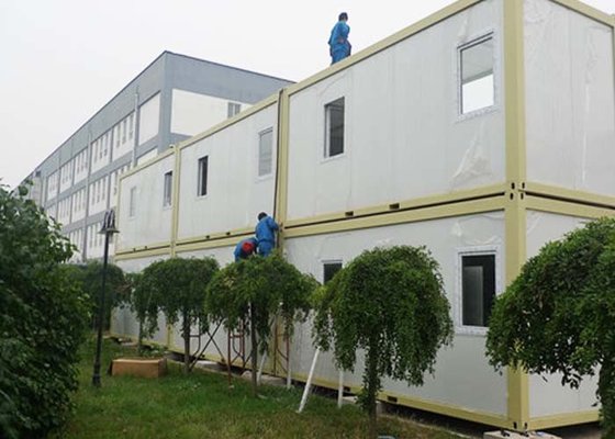 40 Ft Shipping Container Steel Structure Villa Office Double Storey In White