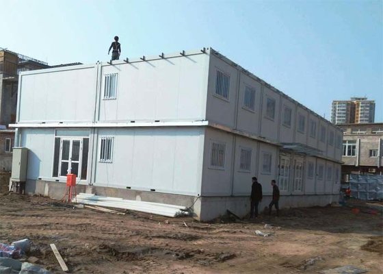 Ready Made Double Storey Prefab Houses Temporary Container Office Colorful Painting