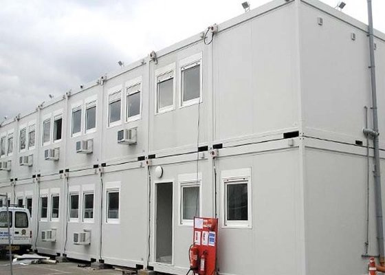 40 Ft Shipping Container Steel Structure Villa Office Double Storey In White