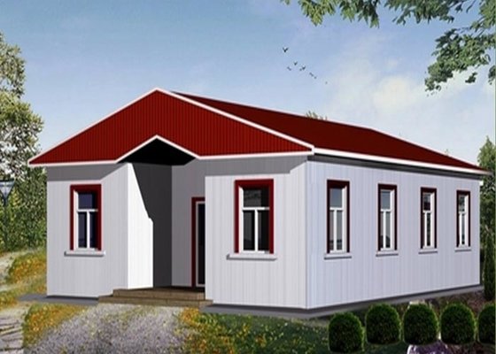 Three Bedroom Prefab House Villa Customized Size Easy Construction