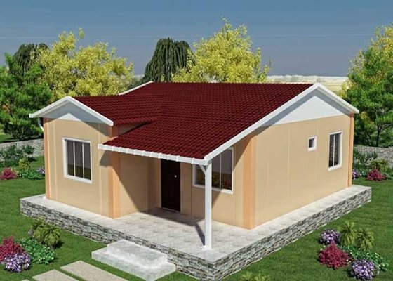 EPS Sandwich Panel Prefab House Villa , 2-3 Bedrooms Energy Efficient Modular Homes