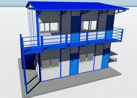Two Story Manufactured Homes Temporary Metal Buildings With Short Construction Time