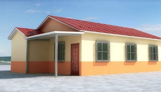 Popular 3 Bedroom Sandwich Panel Prefab House Prefab Modular Home 71.58 M2 Plans