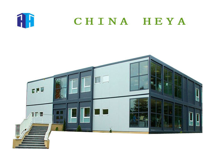 Anti Wind Double Storey Prefab Houses Container Dormitory For Students / Workers